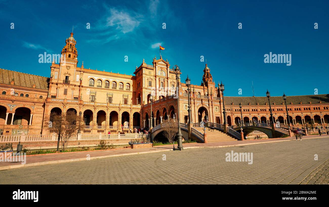 Seville, Spain - 10 February 2020 :Plaza de Espana Spain Square ...
