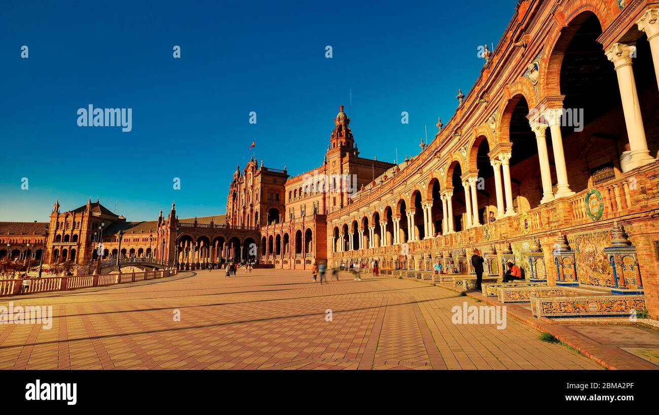 Seville, Spain - 10 February 2020 :Plaza de Espana Spain Square ...