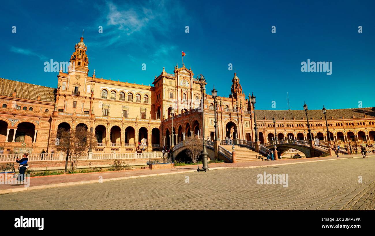 Seville, Spain - 10 February 2020 :Plaza de Espana Spain Square ...