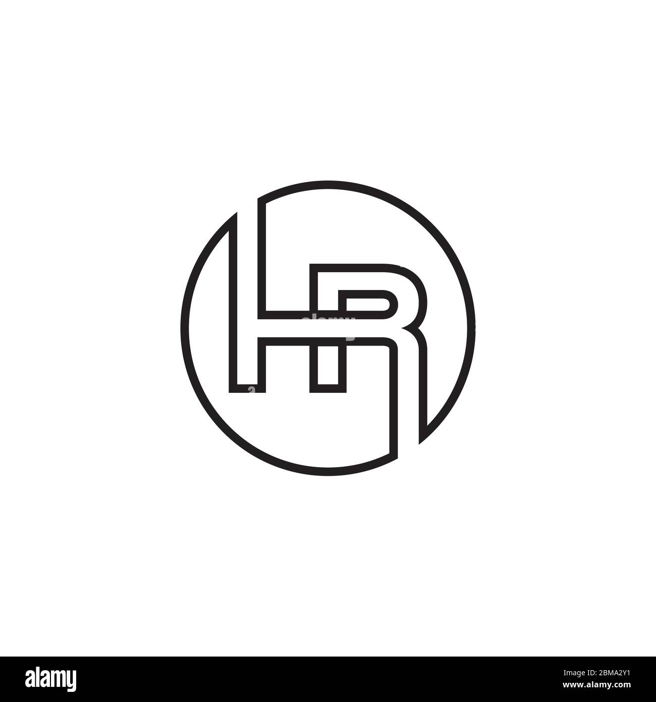 H R initial letter circle lines logo design vector Stock Vector Image ...