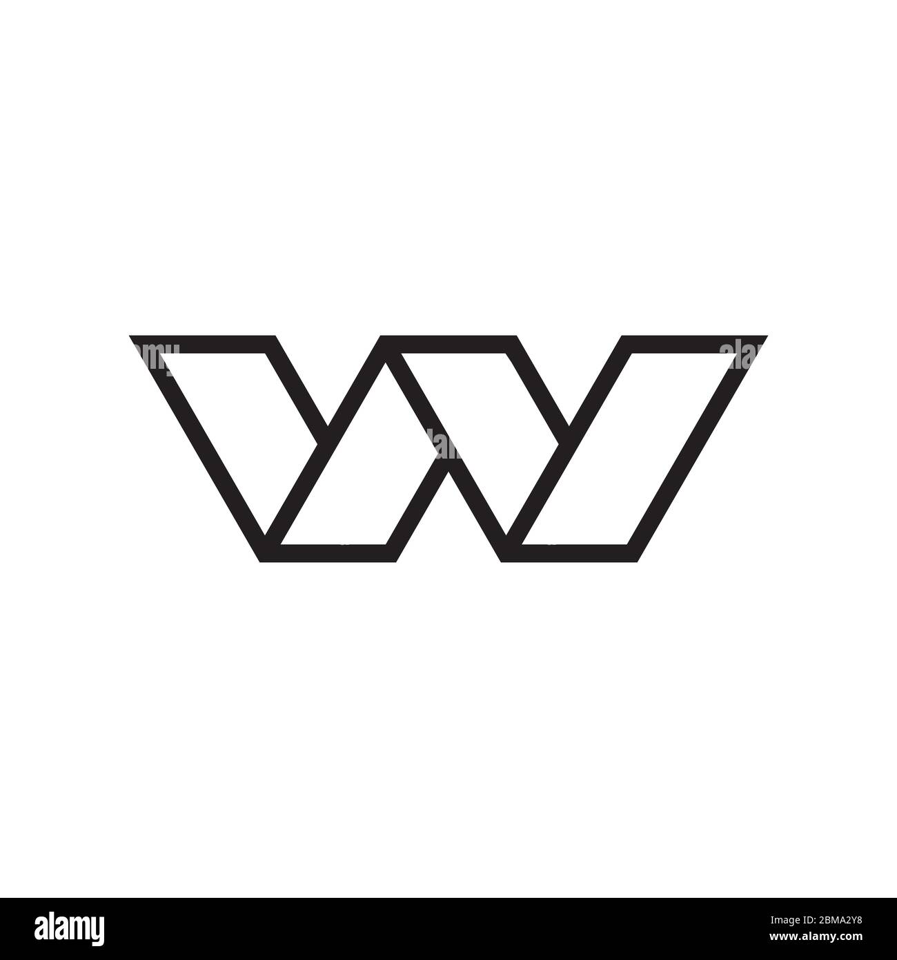 W letter lines logo design vector Stock Vector Image & Art - Alamy