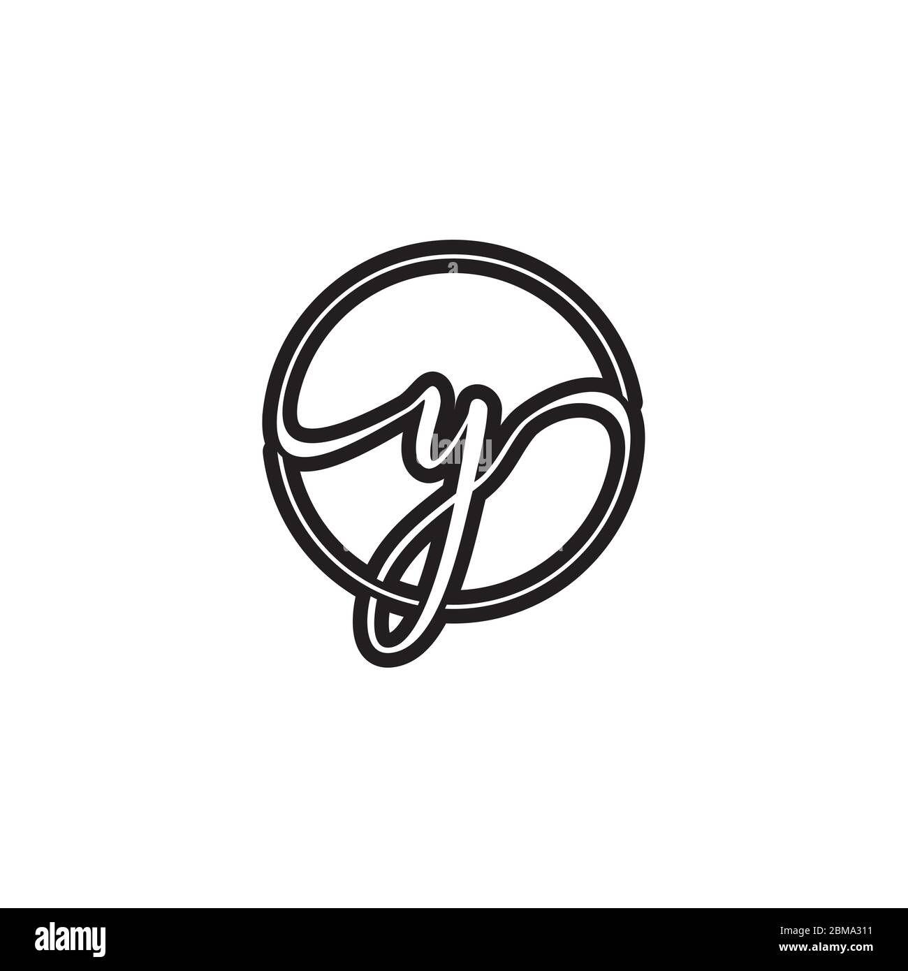 Y letter script circle logo design vector Stock Vector Image & Art - Alamy