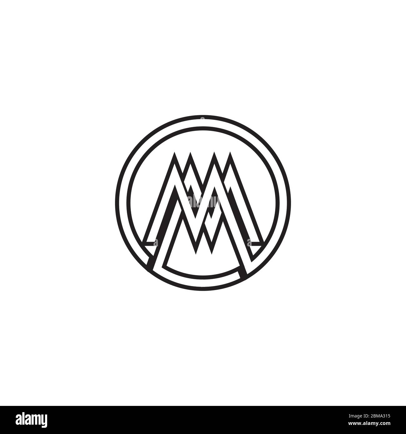 M M / M circle lines logo design vector Stock Vector Image & Art - Alamy
