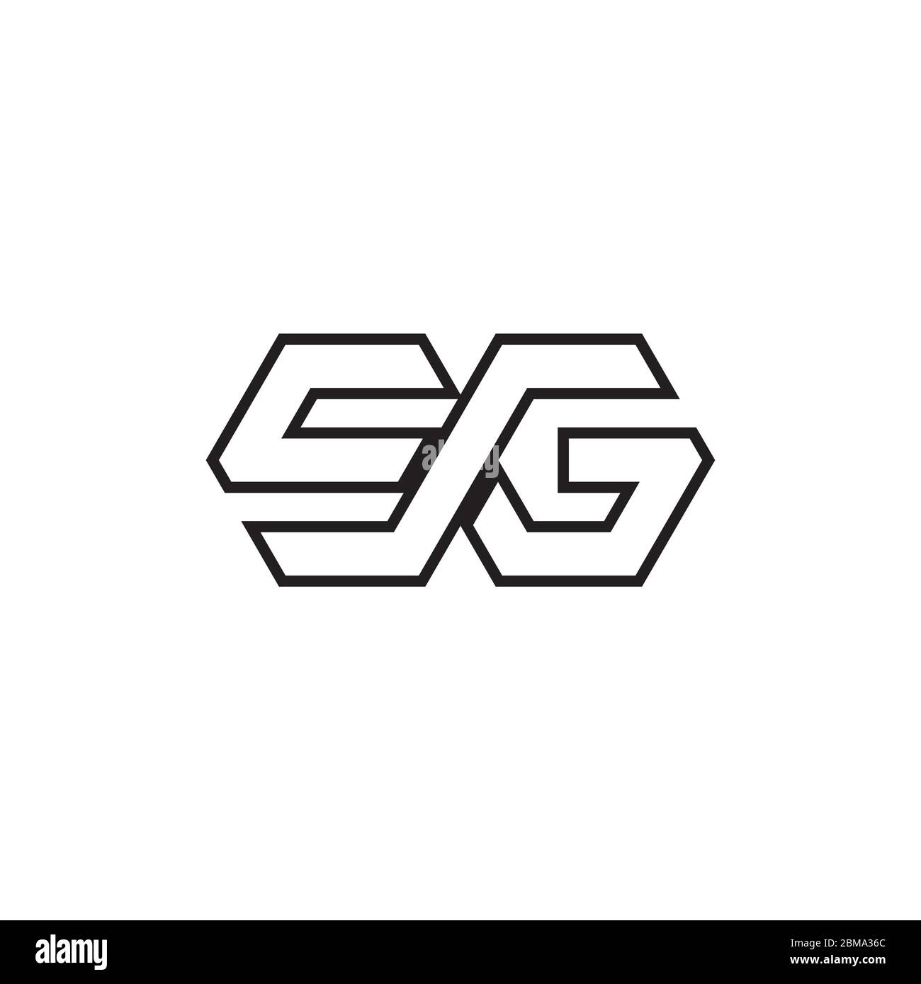 S G shape two hexagon line logo design vector Stock Vector Image & Art ...