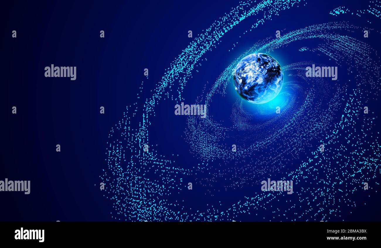 Motion particle earth digital hi-res stock photography and images - Alamy