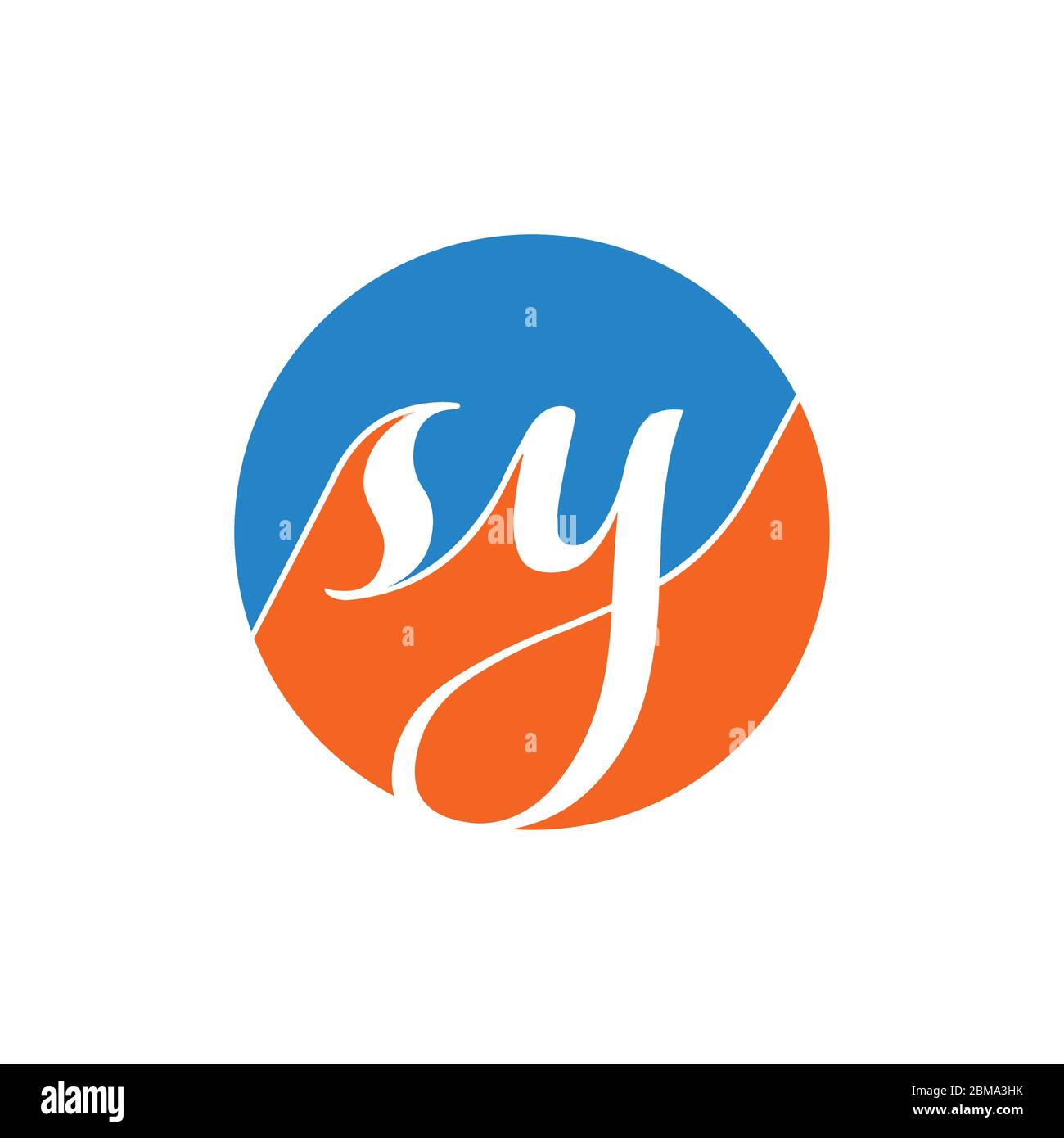 S Y script letter circle logo design vector Stock Vector Image & Art ...