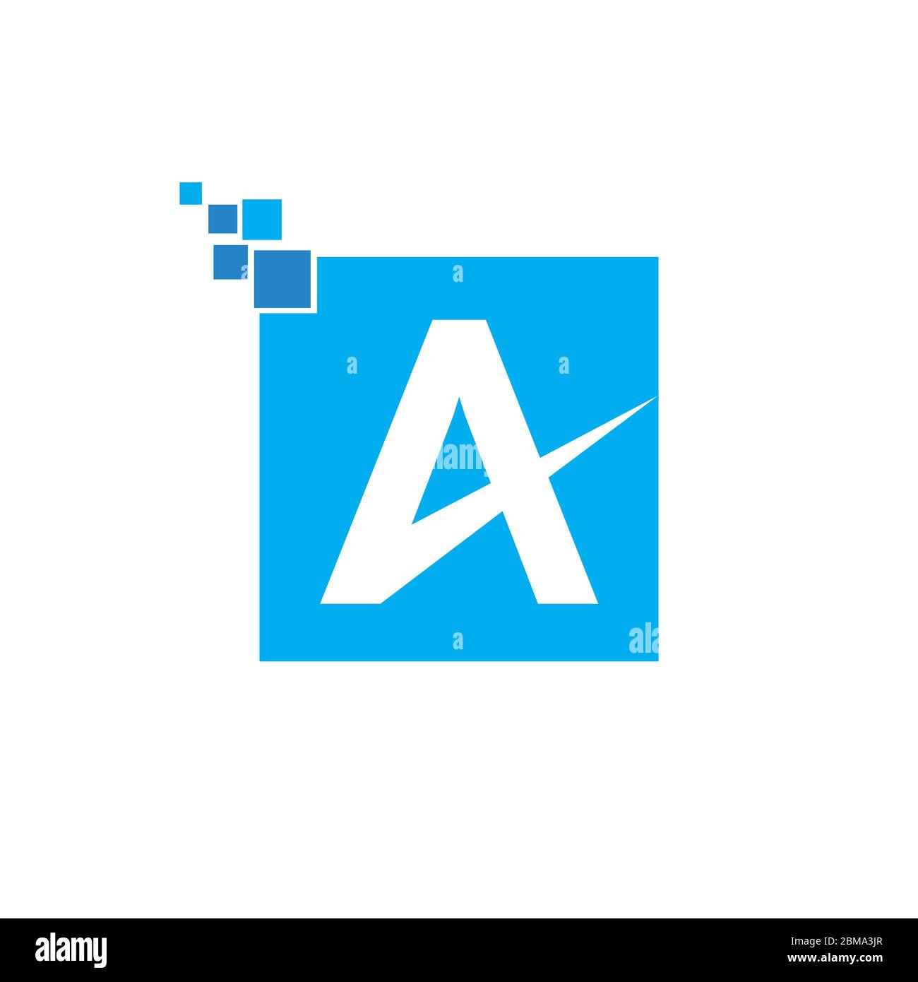 A blue pixelated letter logo design vector Stock Vector Image & Art - Alamy