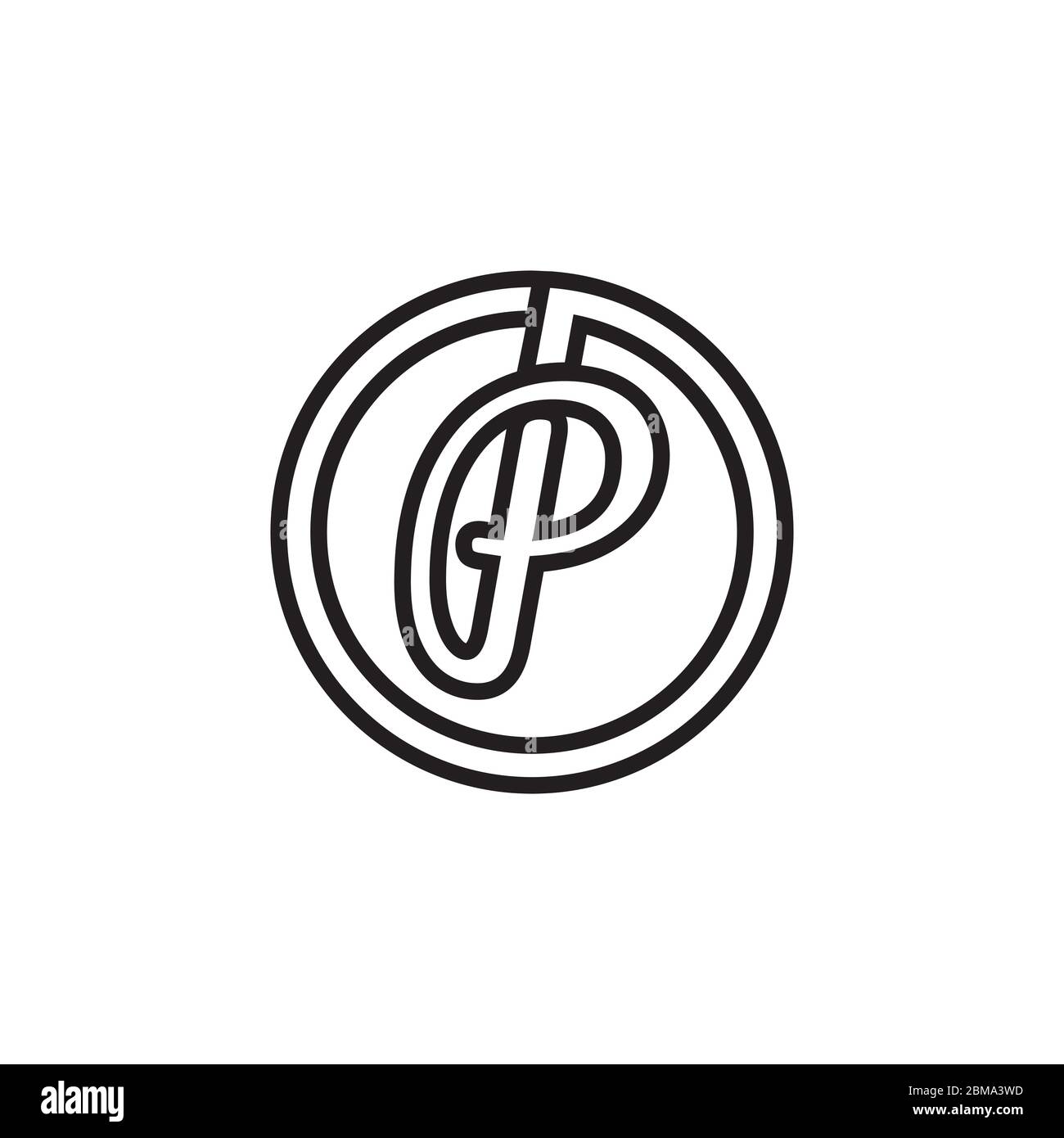 P letter circle lines logo design vector Stock Vector Image & Art - Alamy