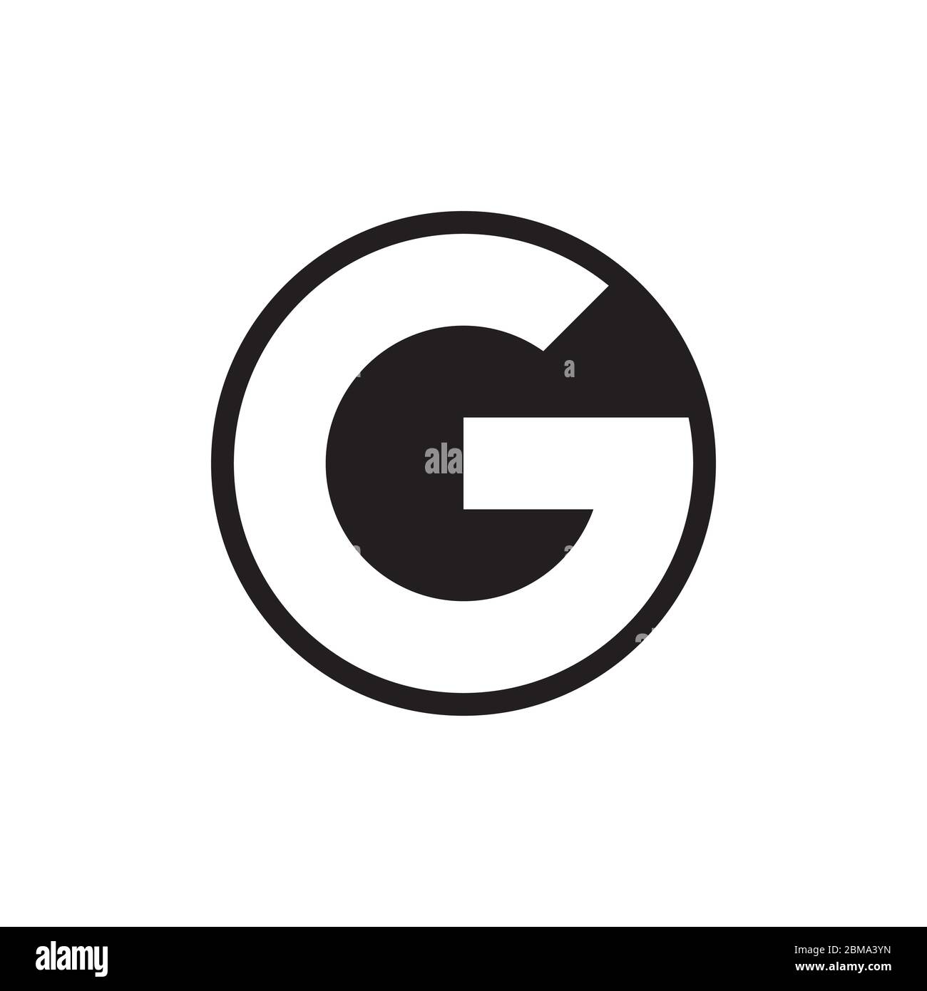 G initial letter negative space circle logo design vector Stock Vector ...