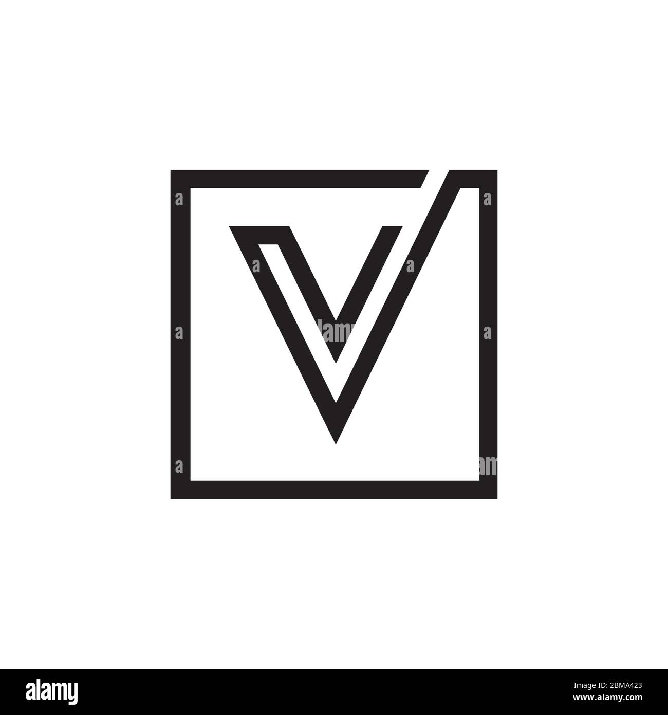 V square letter lines logo design vector Stock Vector Image & Art - Alamy