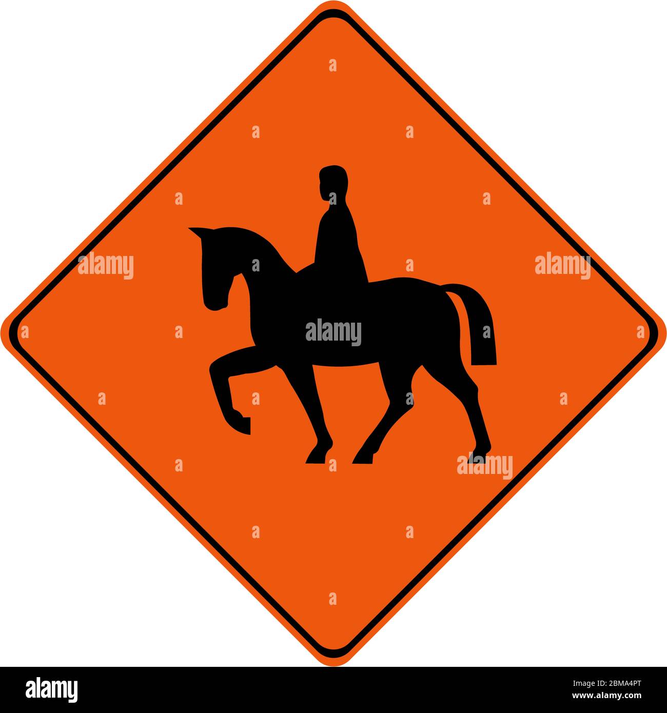Yellow horse crossing warning sign hi-res stock photography and images ...
