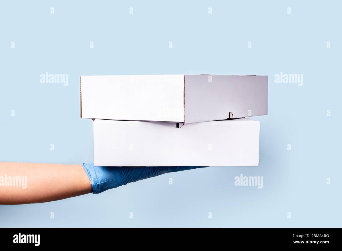 Safe delivery with care for yourself and others. Front view to delivery ...