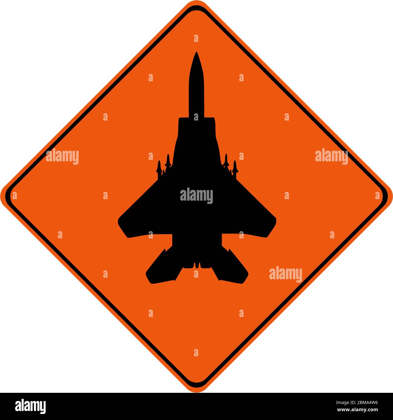Warning sign with jet symbol Stock Photo - Alamy