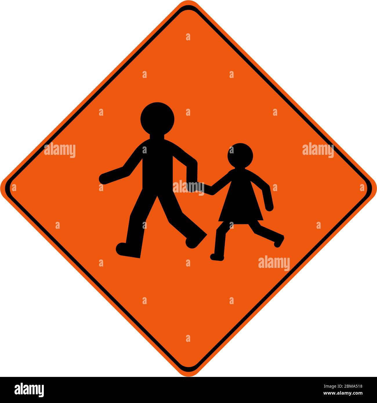 School Children Crossing Ahead Sign High Resolution Stock Photography ...