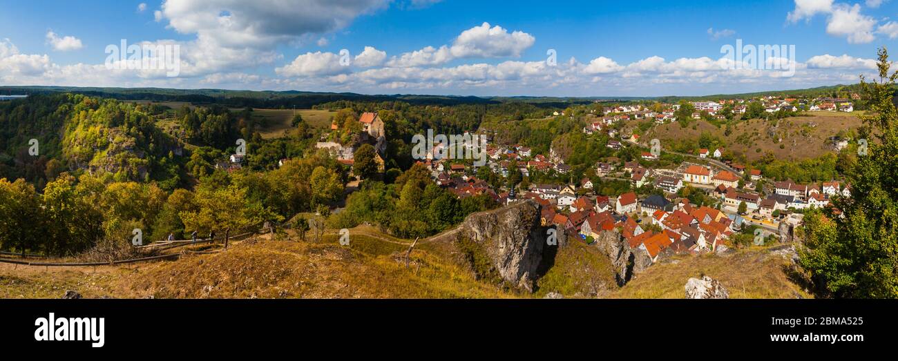 Panoramic View of Pottenstein, Bavaria Stock Photo - Alamy