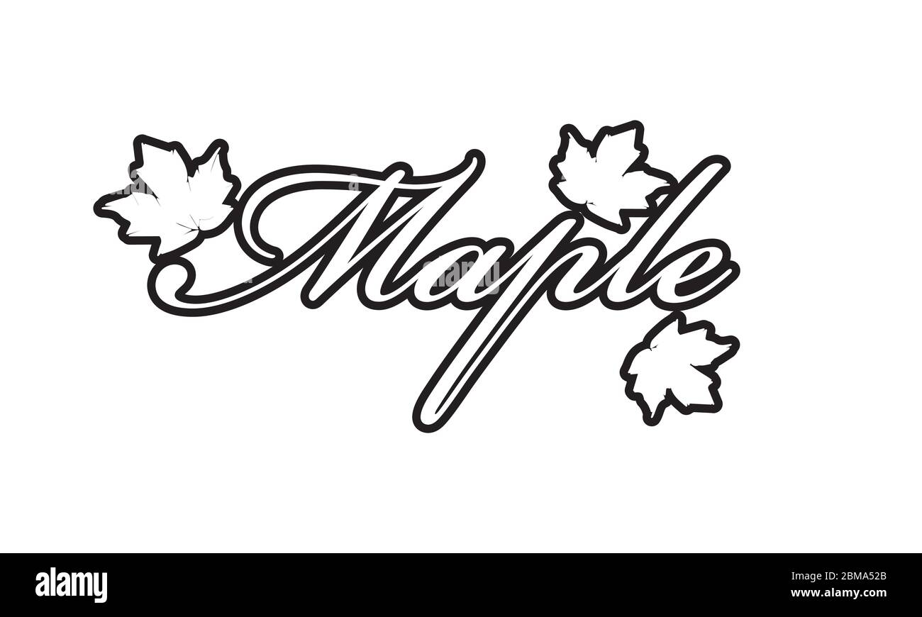 maple word text with leaf design vector Stock Vector Image & Art - Alamy