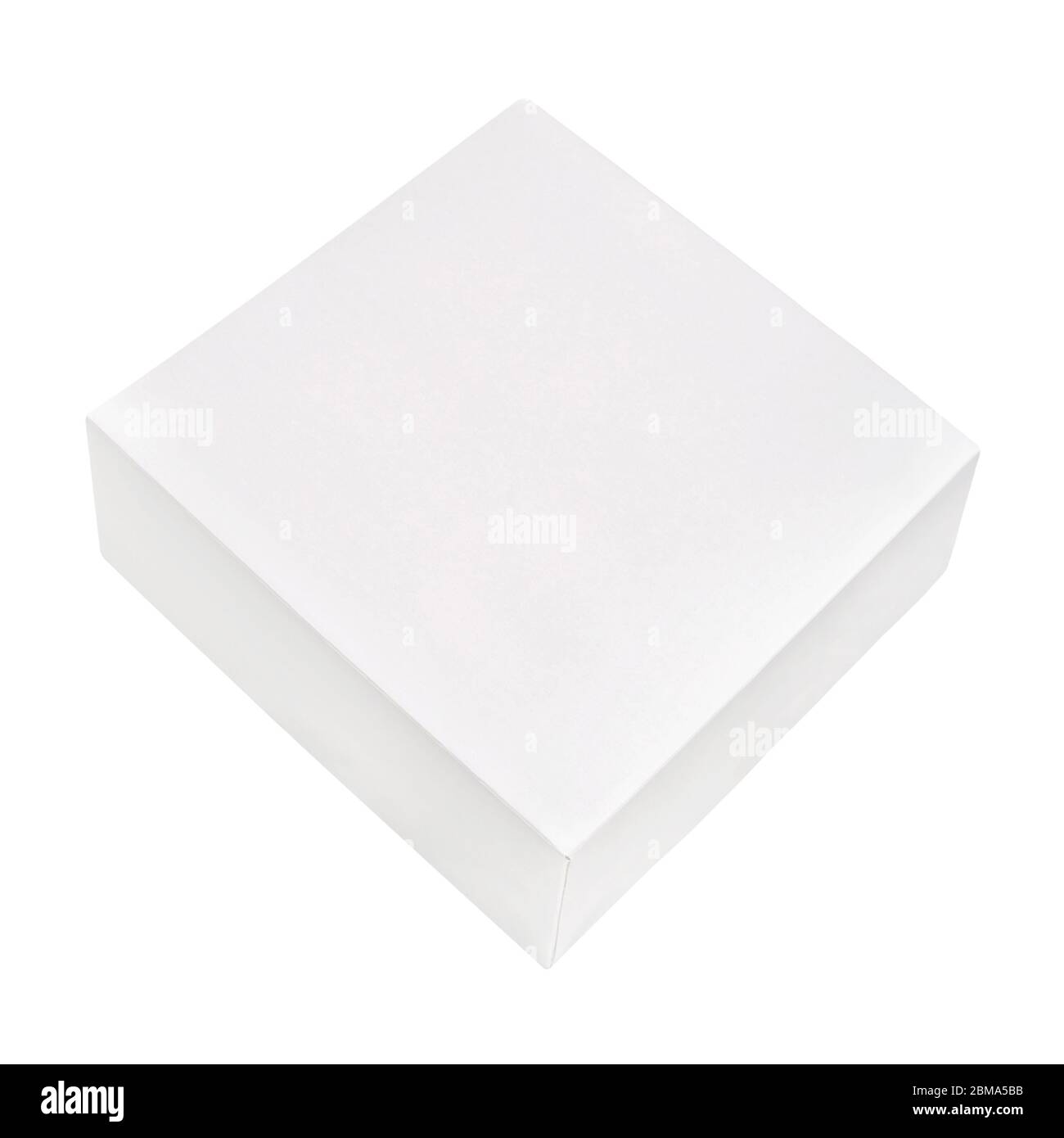Blank white cardboard box isolated on white background. Square paper ...