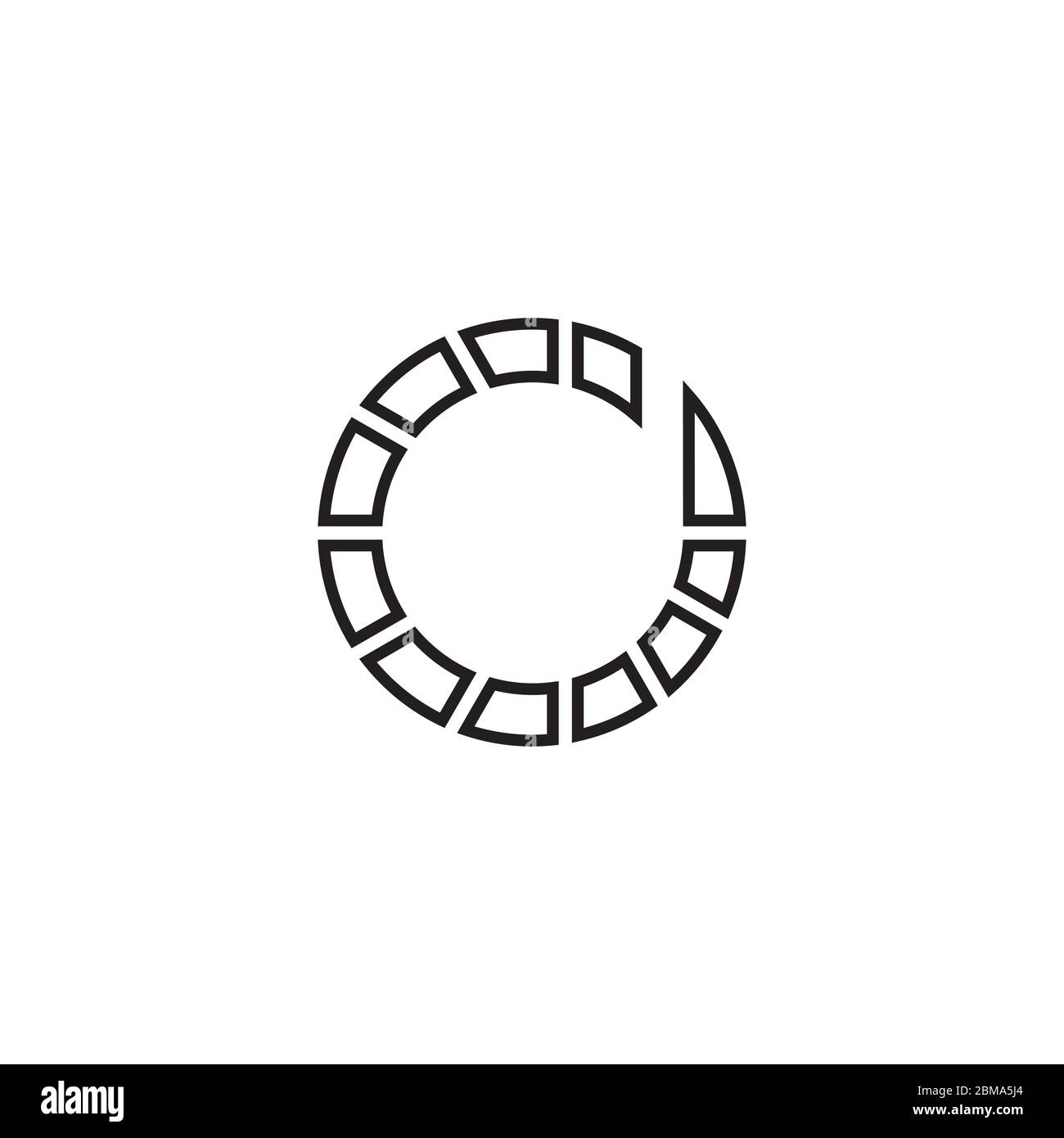 D lowercase letter digital circle logo design concept Stock Vector ...
