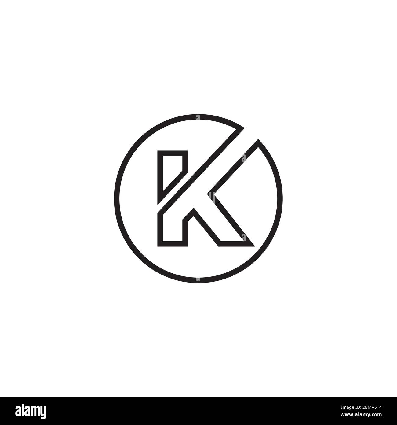 circle K initial letter lines logo design vector Stock Vector Image ...