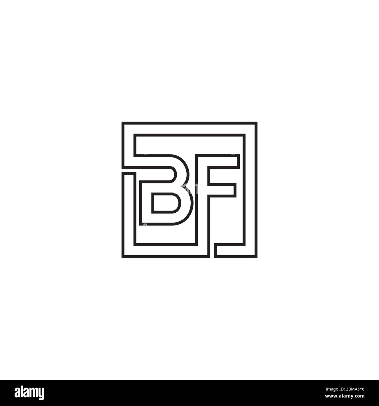 B F square lines logo design vector Stock Vector Image & Art - Alamy