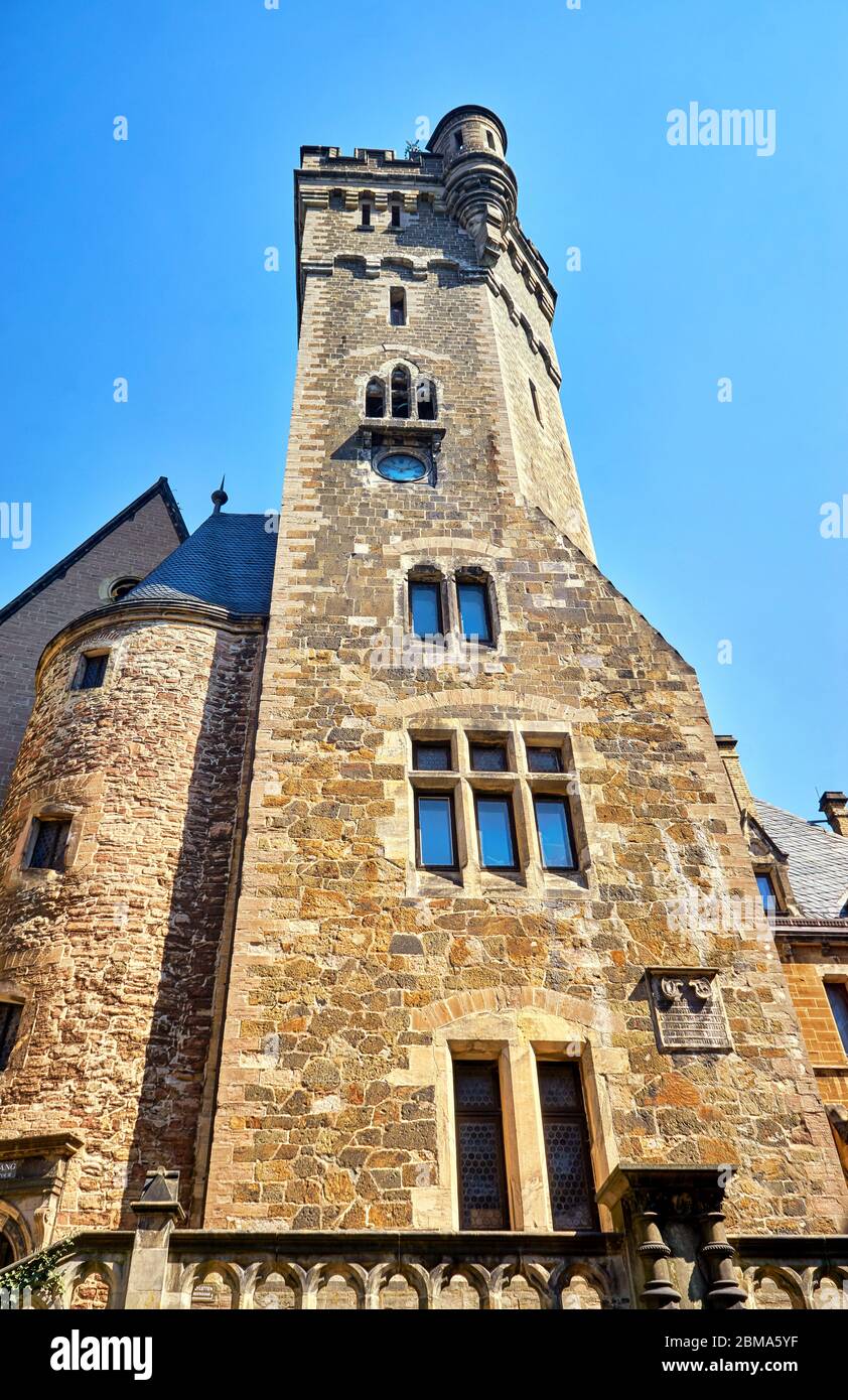 Tower with old windows of the Wernigerode castle. Germany Stock Photo ...
