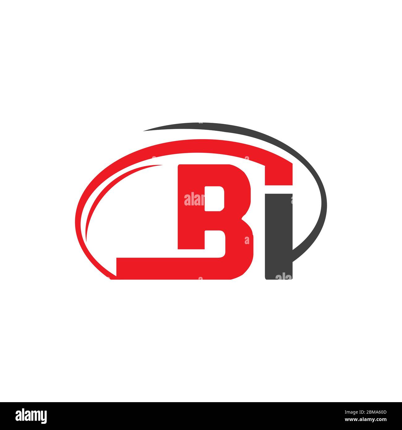 initial letter logo BI inside circle shape, rounded lowercase logo on ...