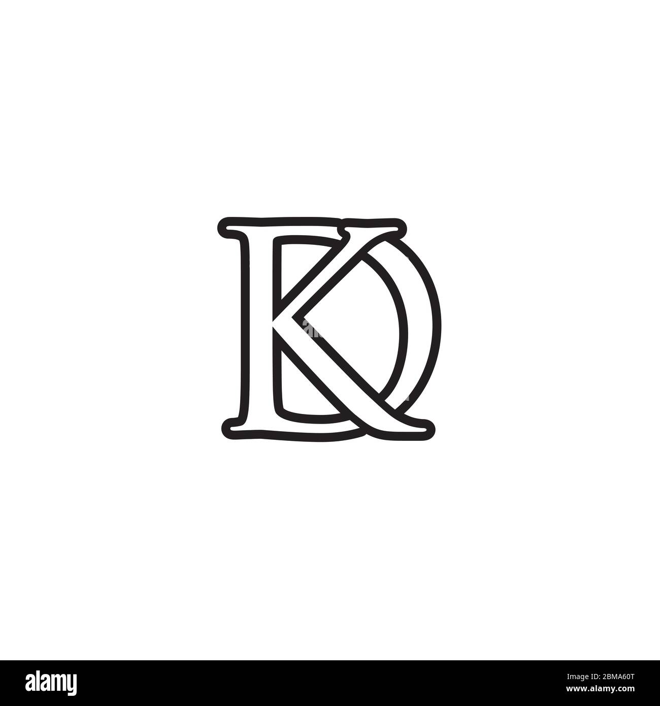 D K / K D serif letter lines logo design vector Stock Vector Image ...