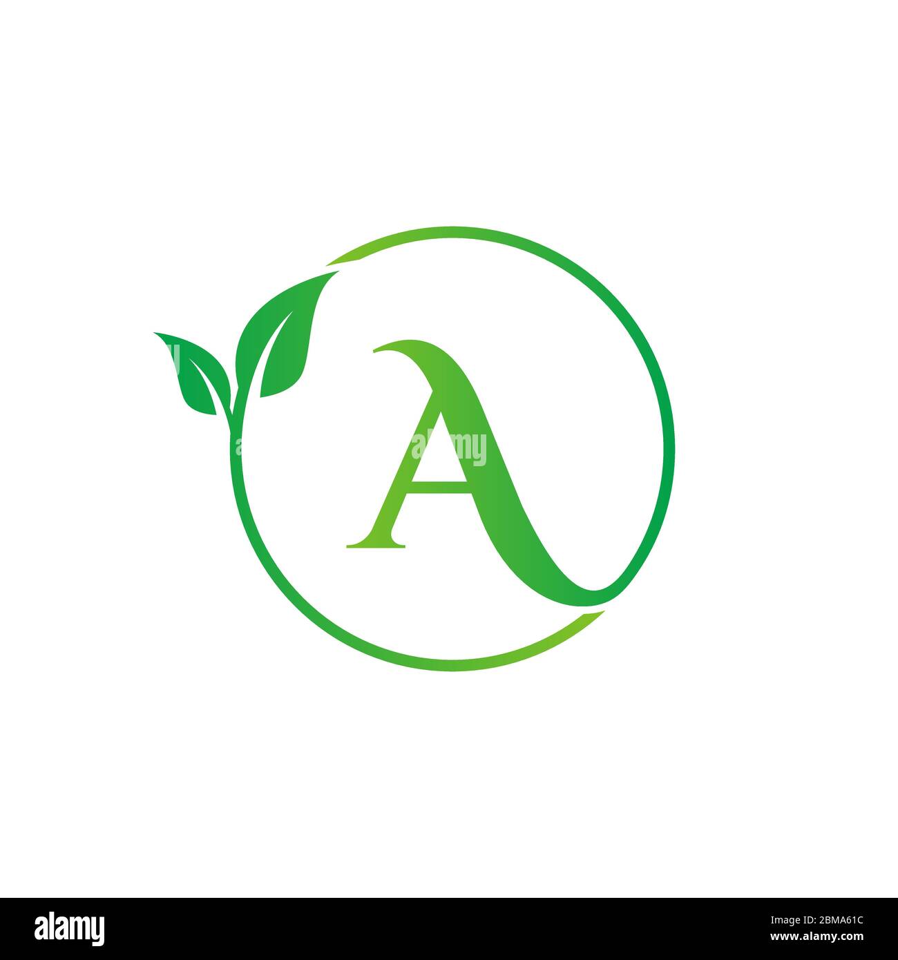 Organic leaf circle logo hi-res stock photography and images - Alamy