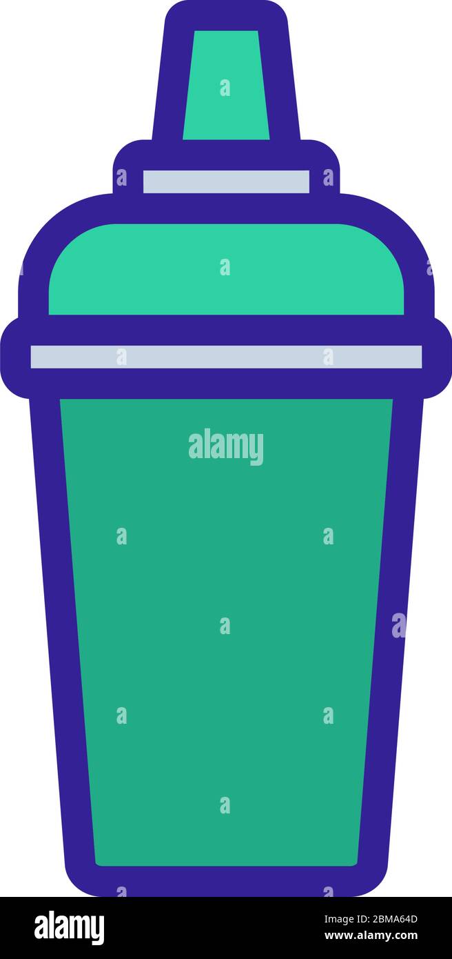 glass shaker with integrated tube for convenience icon vector outline ...