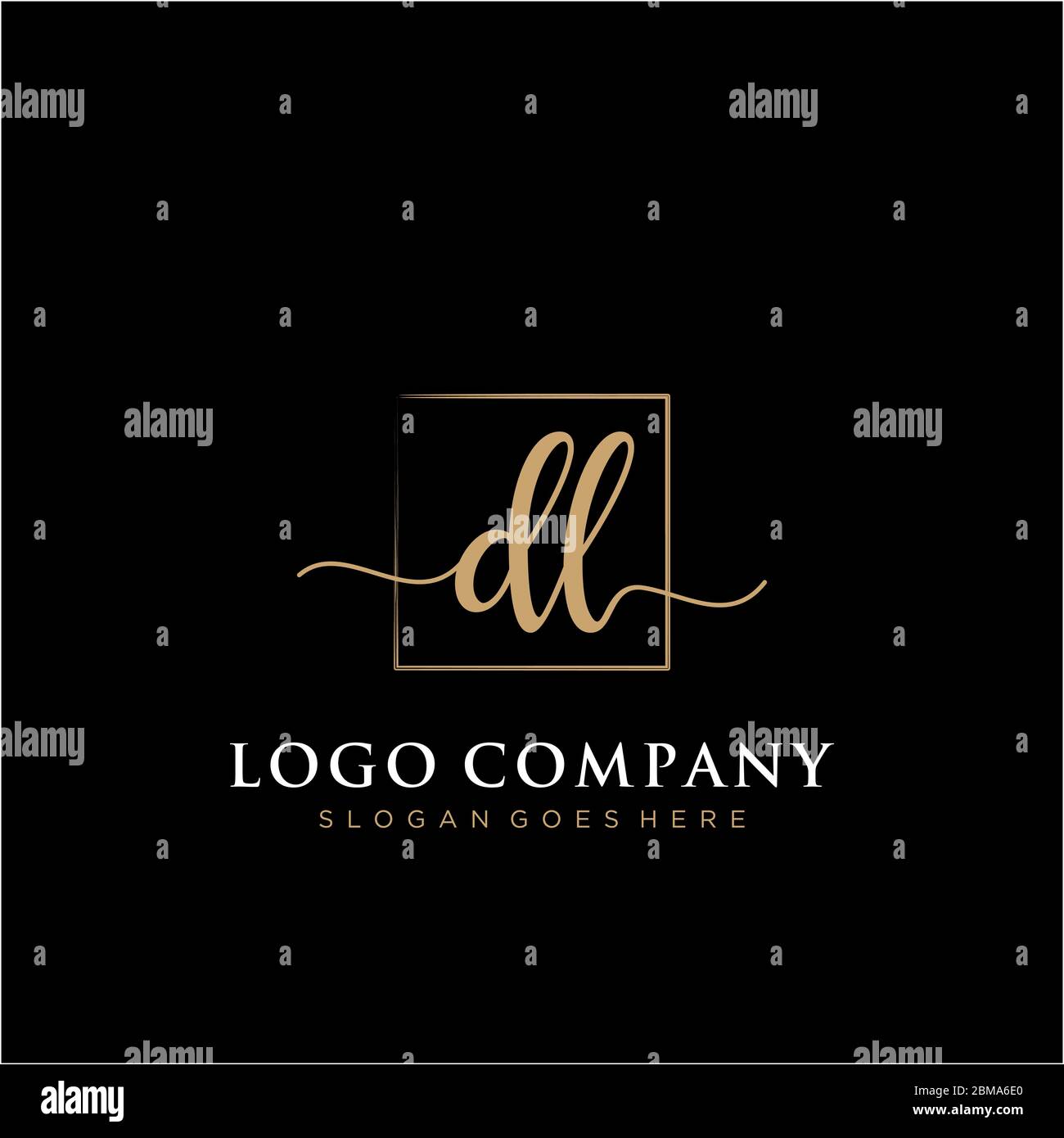 DL Initial handwriting logo with rectangle template vector Stock Vector Image & Art - Alamy