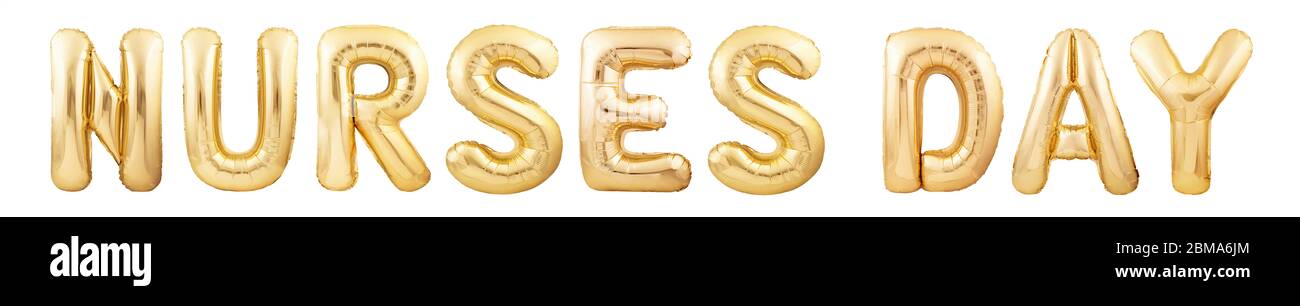 Nurses Day words made of inflatable balloons isolated on white ...