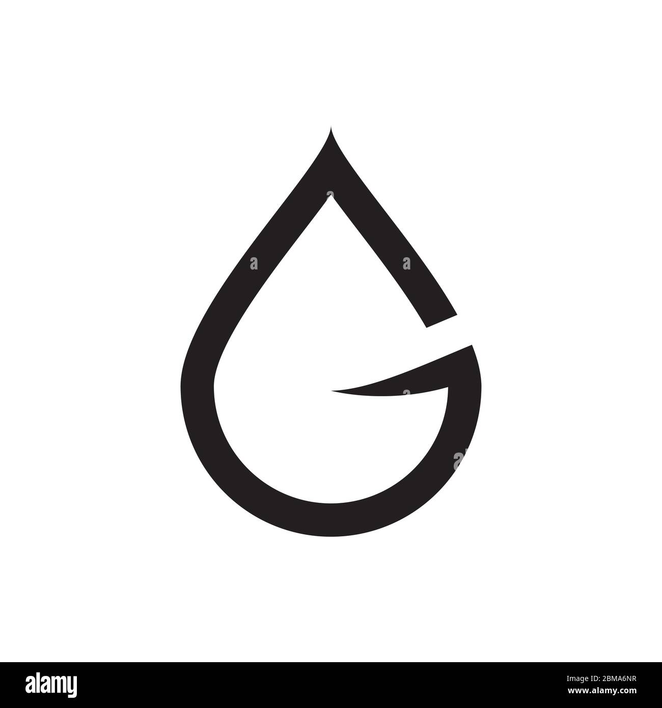 water drop G letter lines logo design concept Stock Vector Image & Art ...