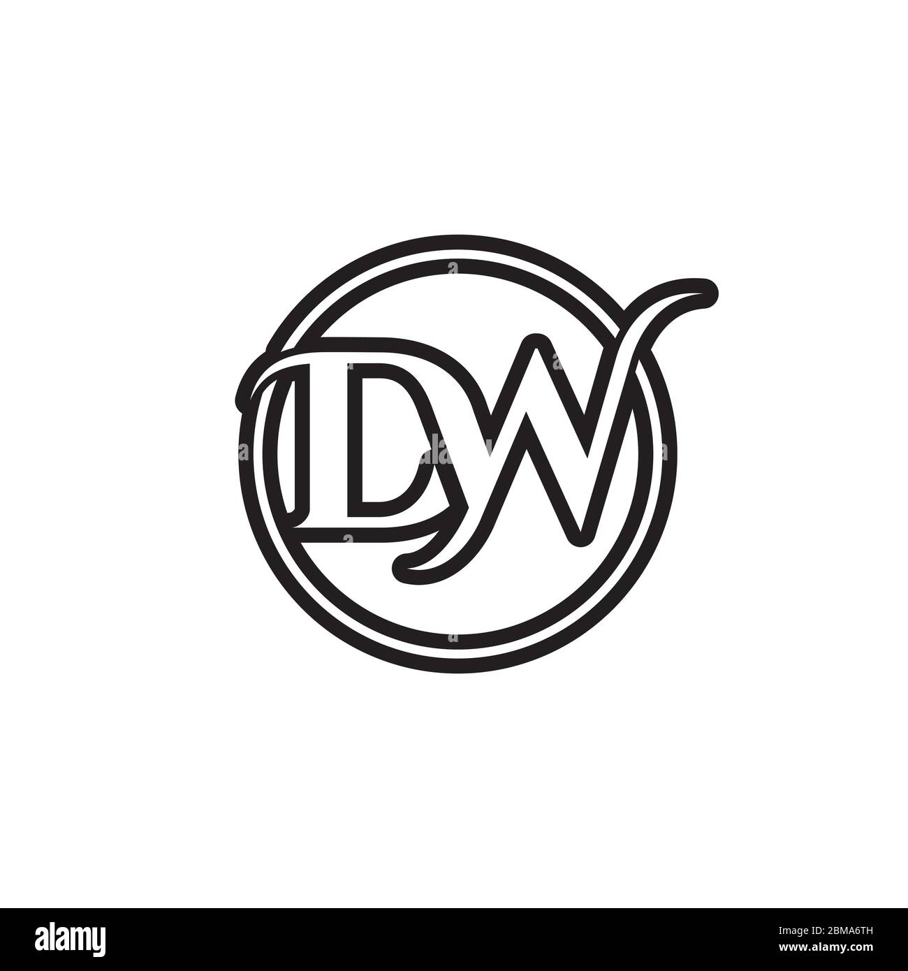 D W letter circle lines logo design vector Stock Vector Image & Art - Alamy