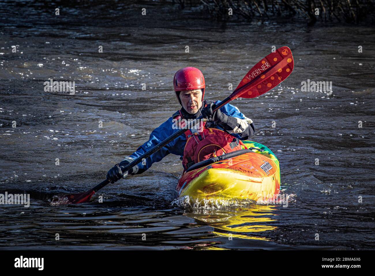 man in kayak on norfolk broads Stock Photo - Alamy