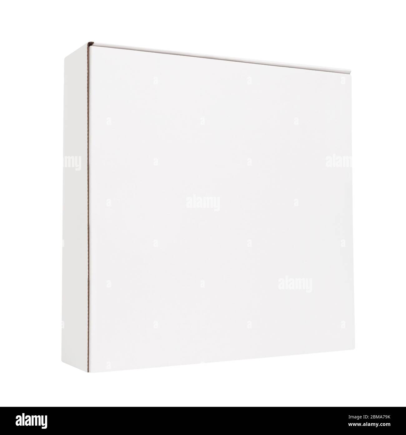 Blank white slim box isolated on white background Stock Photo - Alamy