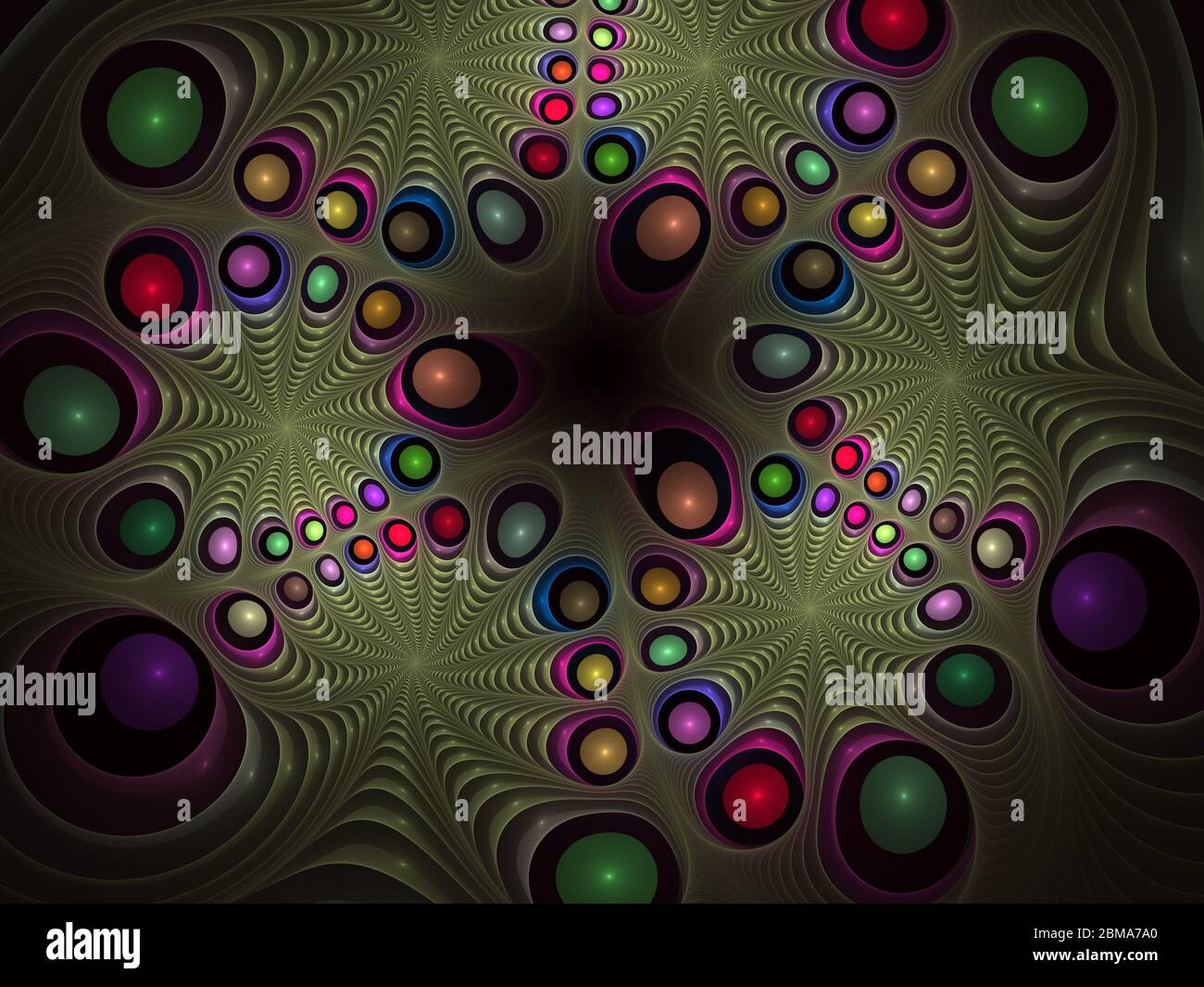 Abstract fractal as spiral splash. 3D Computer generated graphics ...