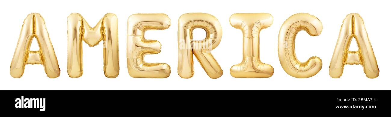 America made of inflatable balloons isolated on white background Stock ...