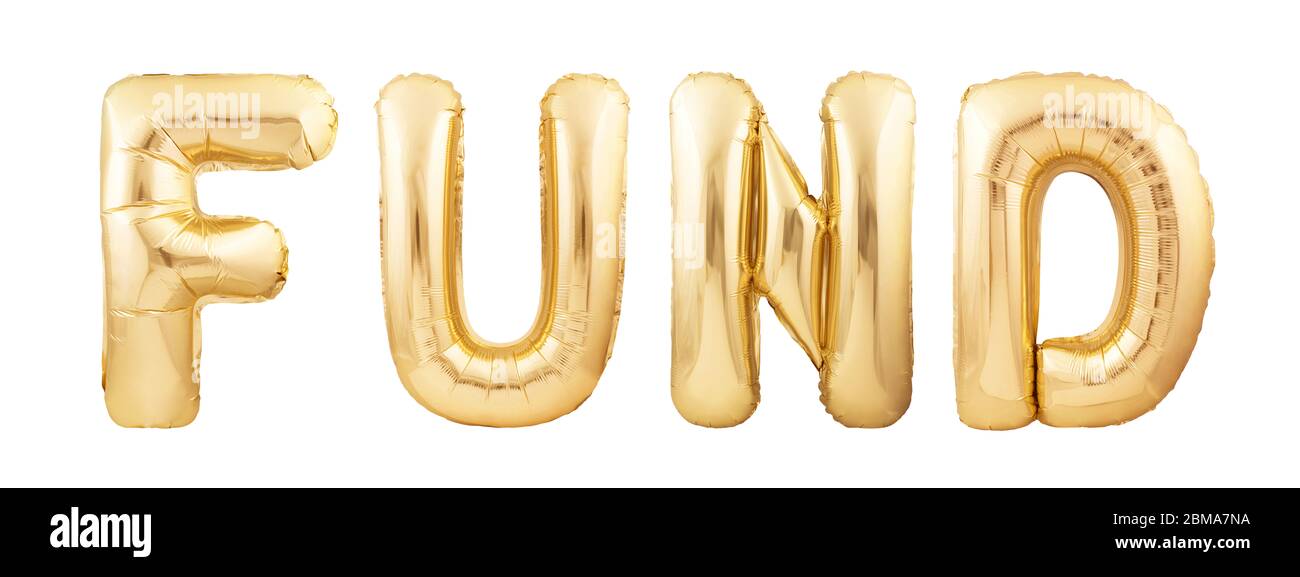 Fund word made of inflatable balloons isolated on white background ...