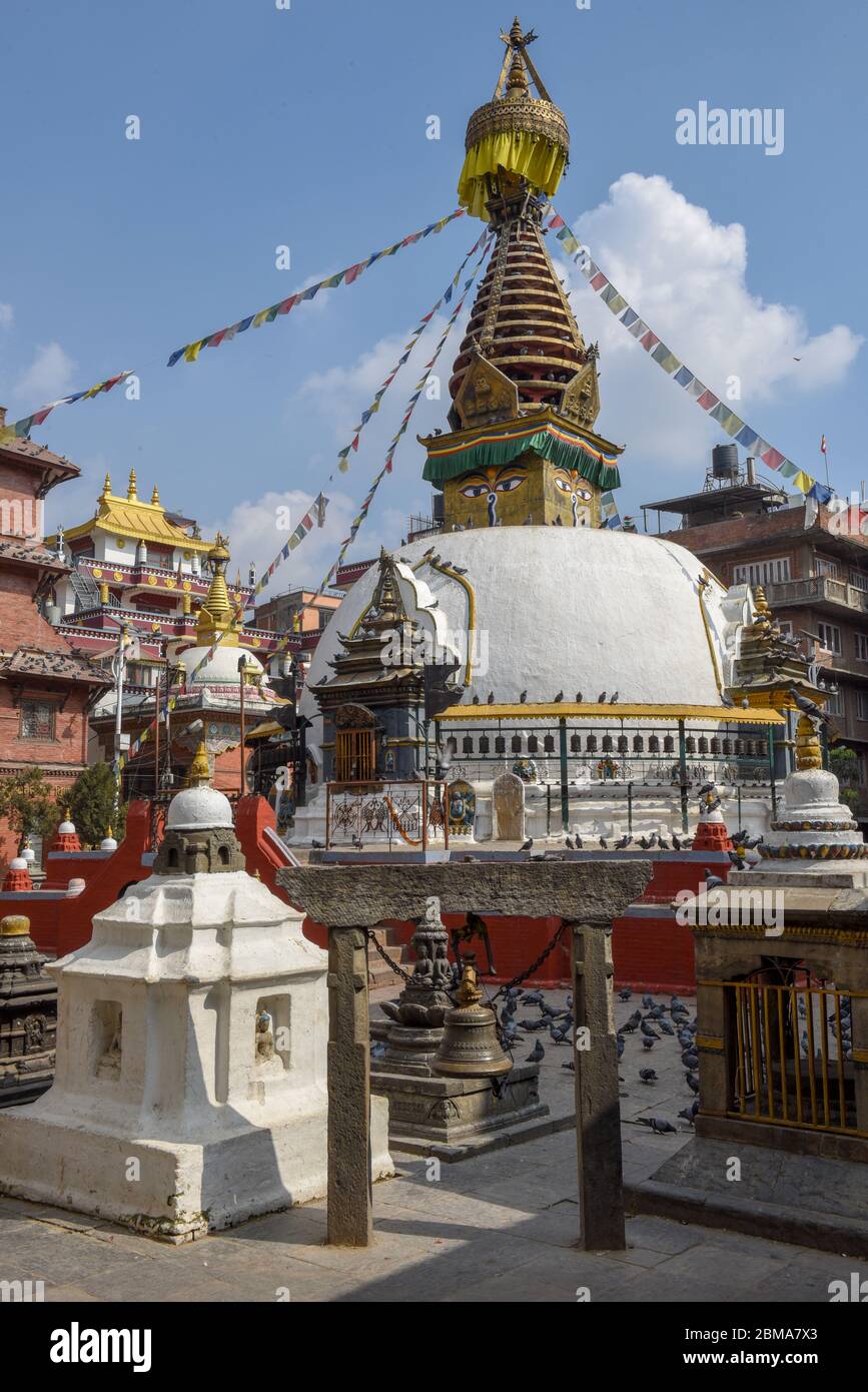 Old buddhist temple at Kathmandu in Nepal Stock Photo - Alamy