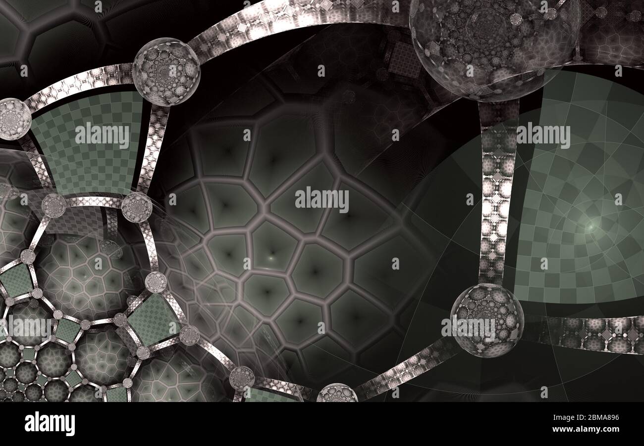 Geometric abstract background with connected line and spheres ...