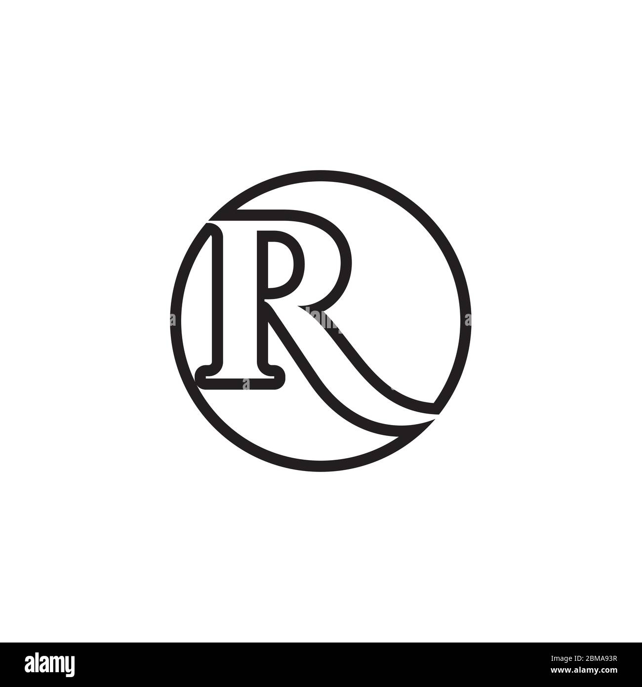 R serif letter circle lines logo design vector Stock Vector Image & Art ...