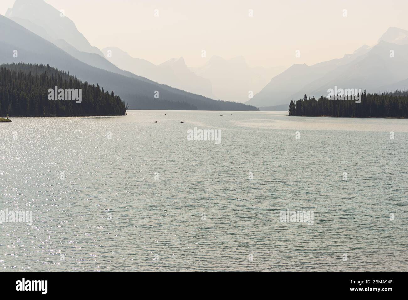 maligne lake and river views, Jasper National Park, Alberta, Canada ...