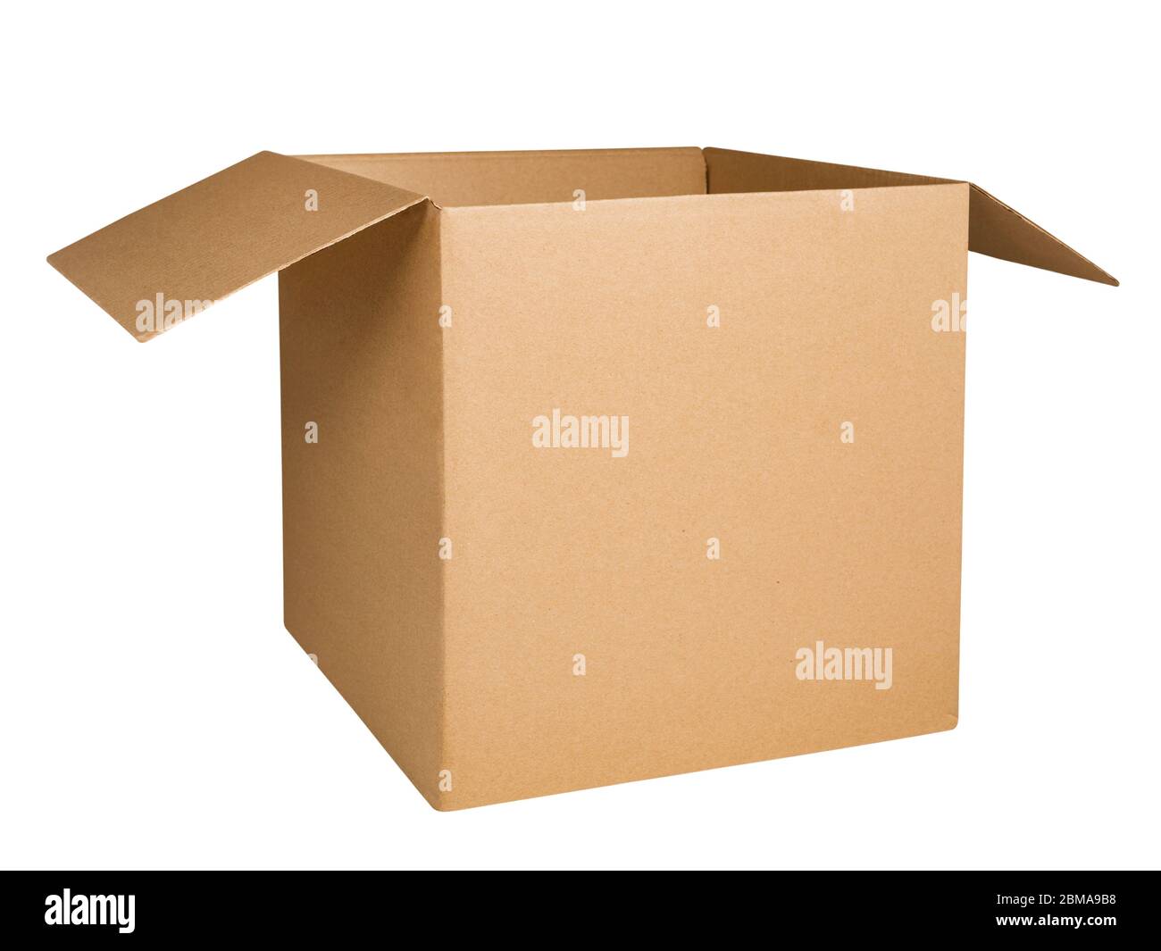Open corrugated cardboard box isolated on white background Stock Photo ...
