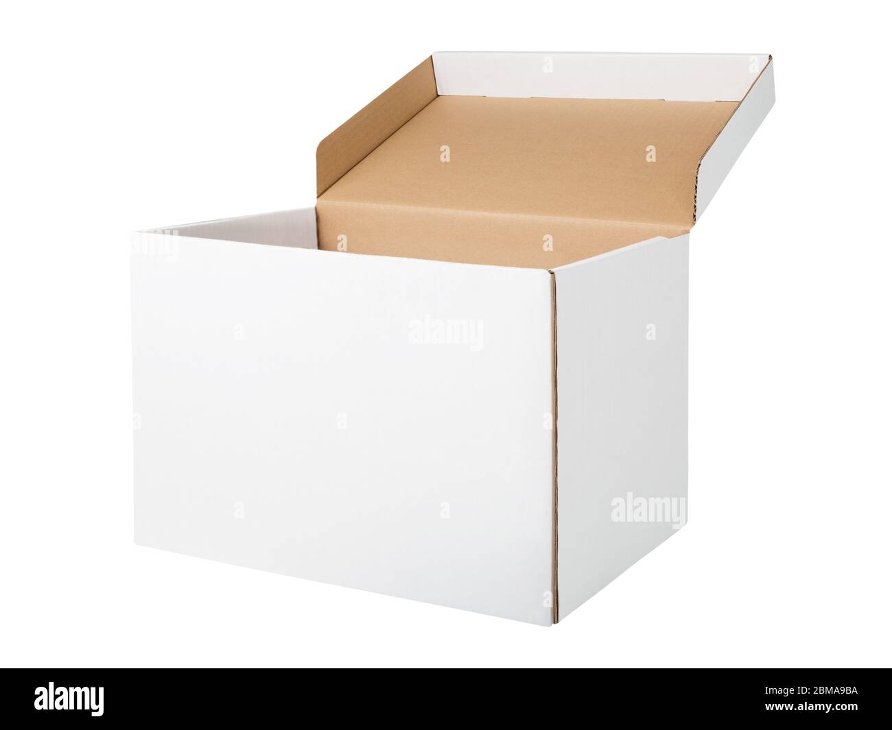 Blank white cardboard box. Open box isolated on white background Stock ...