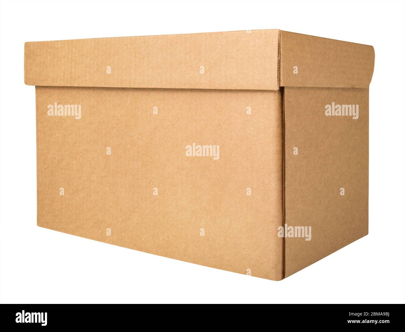 Blank brown cardboard box isolated on white background Stock Photo - Alamy