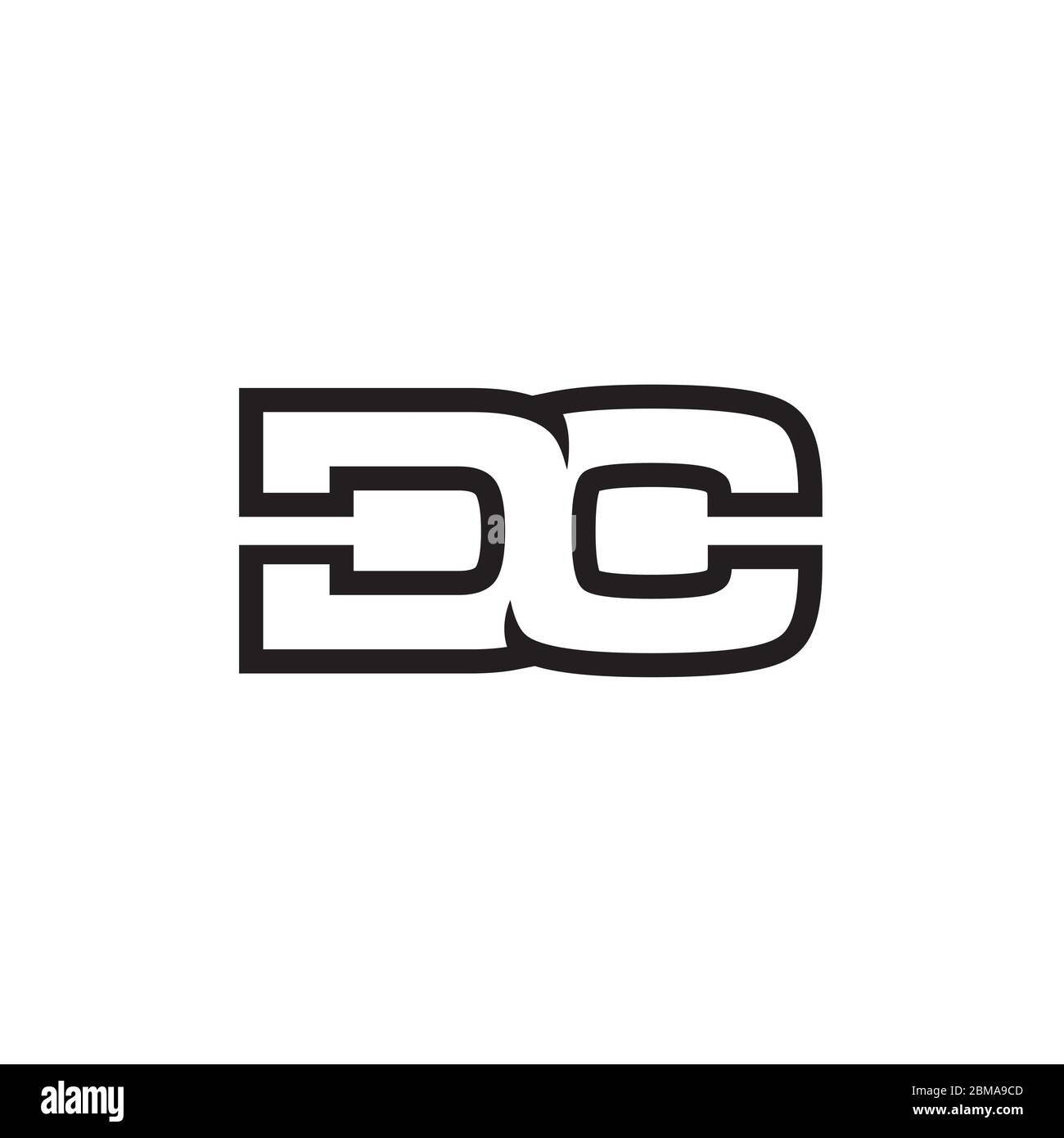 D C initial letter lines logo design vector Stock Vector Image & Art ...