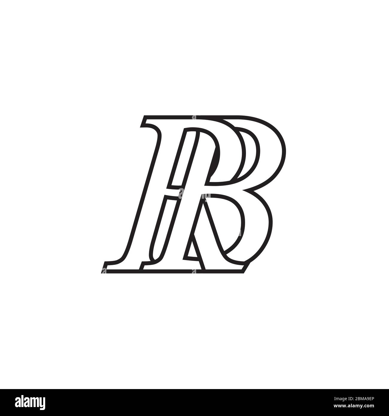 R B serif letter lines logo design vector Stock Vector Image & Art - Alamy