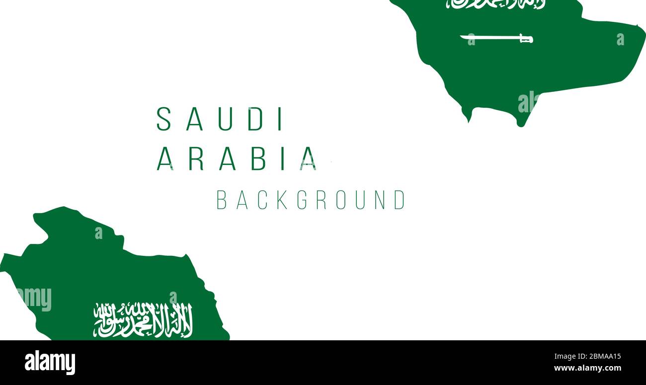 Saudi Arabia flag map background. The flag of the country in the form ...