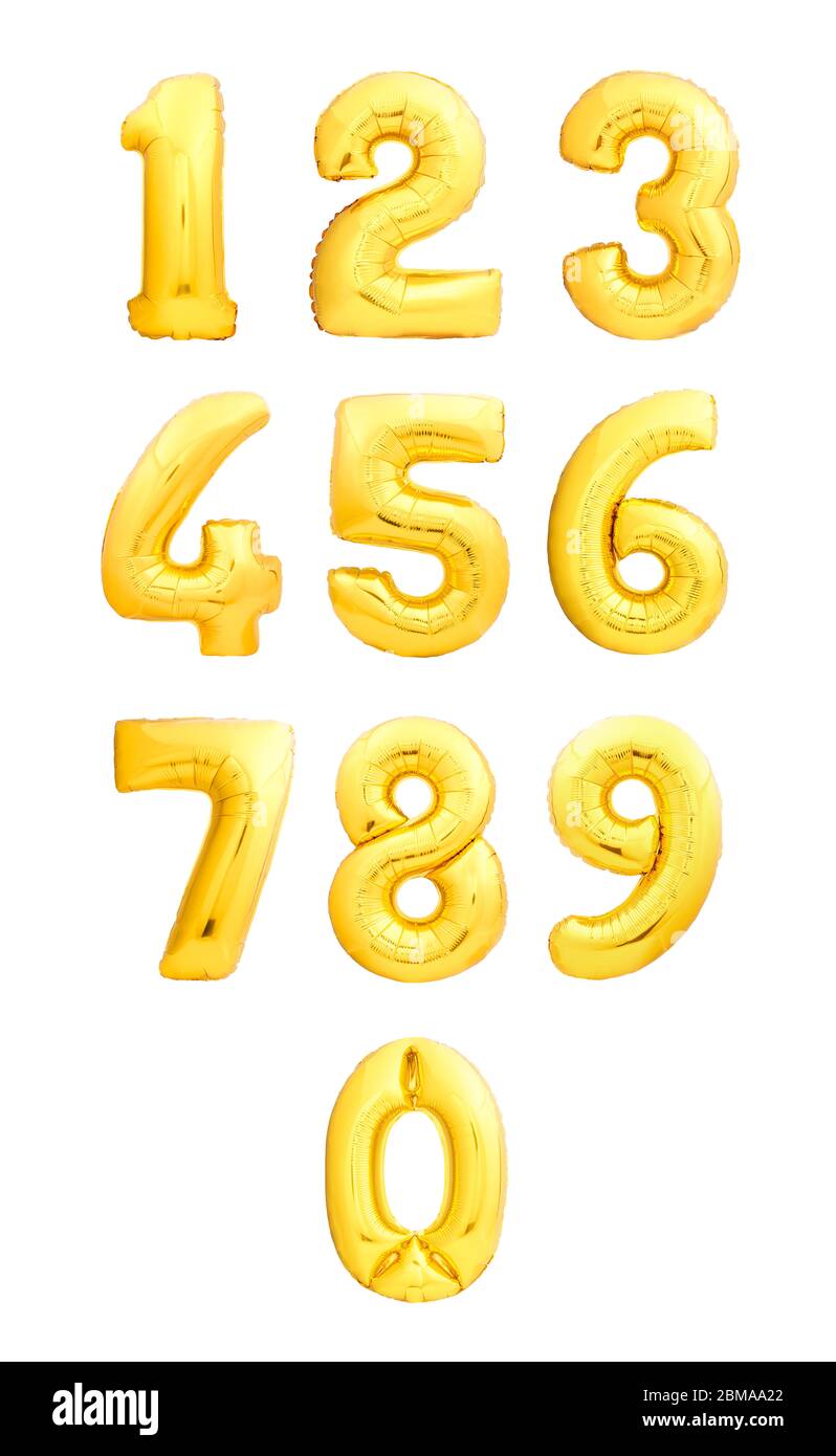 Numbers set made of inflatable balloons Stock Photo - Alamy