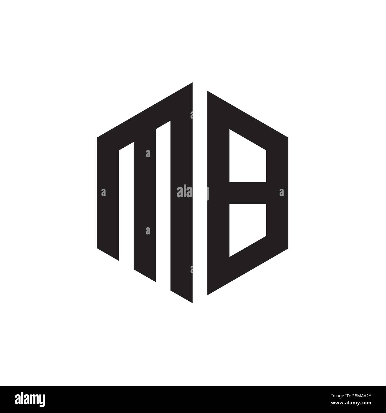 M B letter logo hexagon design concept Stock Vector Image & Art - Alamy